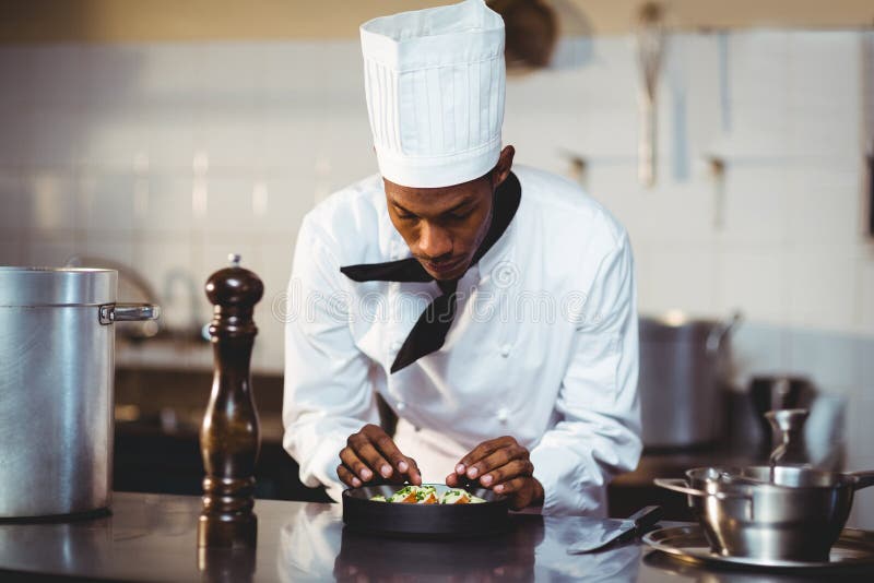 Chef preparing a salad stock image. Image of mill, pepper - 77688201