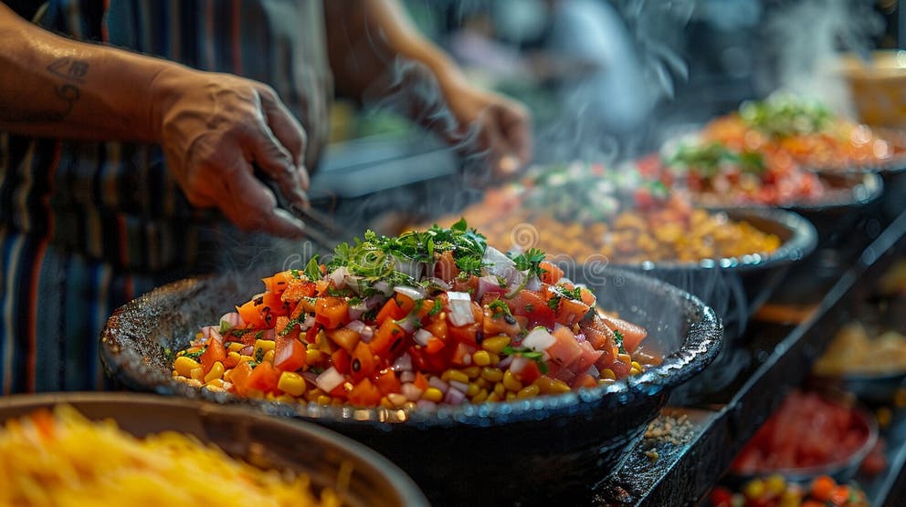 A Chef Preparing a Traditional Mexican Dish Close-up Stock Photo ...