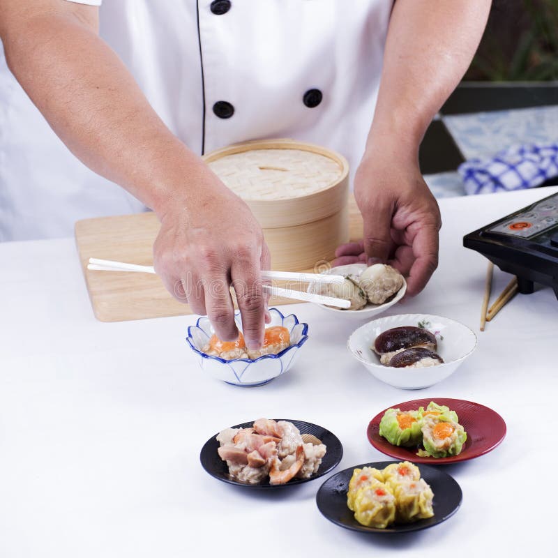 Chef Presented Chinese Dim Sum Stock Image - Image of basket, pork ...