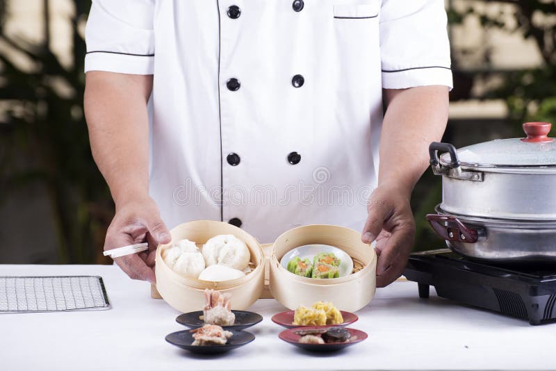 Chef Presented Chinese Dim Sum Stock Photo - Image of restaurant, food ...