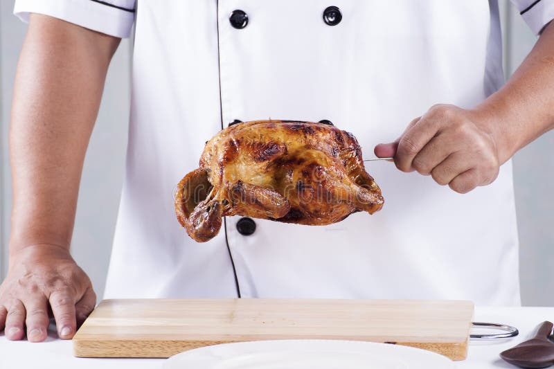 Chef Presented Grilled Turkey Stock Image - Image of cooking, carve ...