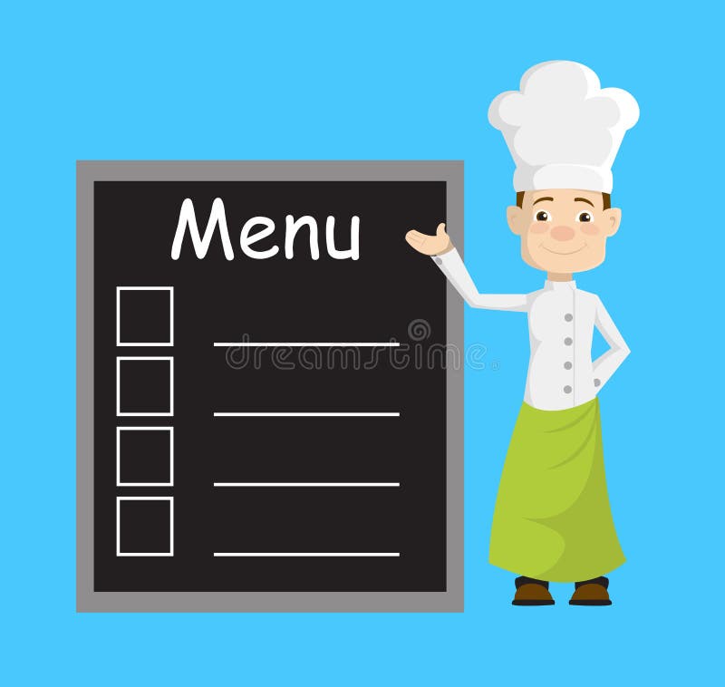 Chef - Presenting Menu List Stock Vector - Illustration of marketing ...
