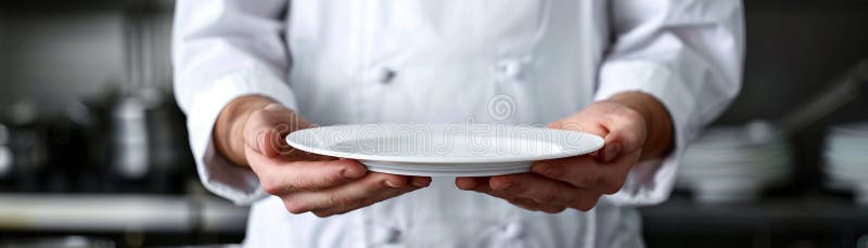 Chef presenting a plate stock illustration. Illustration of table ...