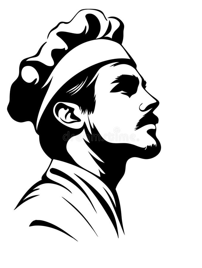Chef in Profile Vector Art for Culinary Design and Branding Stock Image ...
