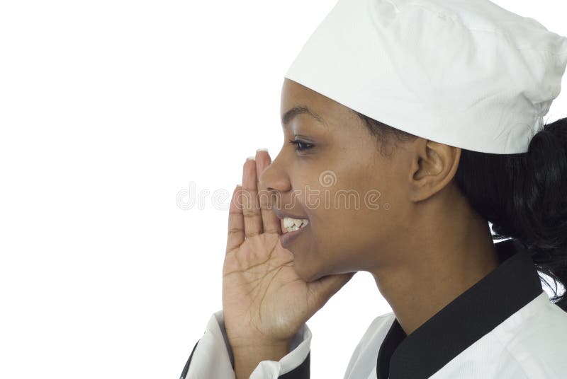 Chef profile whispering stock image. Image of american - 15477963