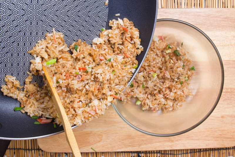 Chef Putting Fried Rice To Cup Stock Image - Image of lunch, ingredient ...