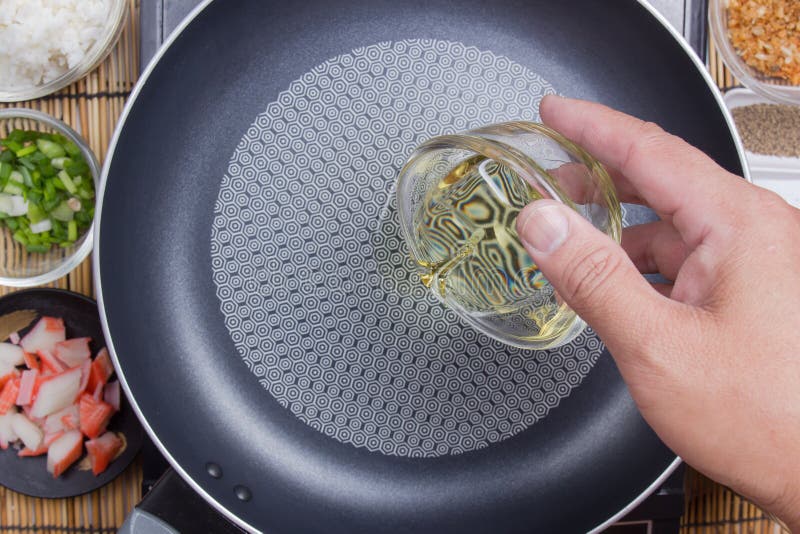 Chef Putting Oil To the Pan Stock Photo - Image of gourmet, cuisine ...