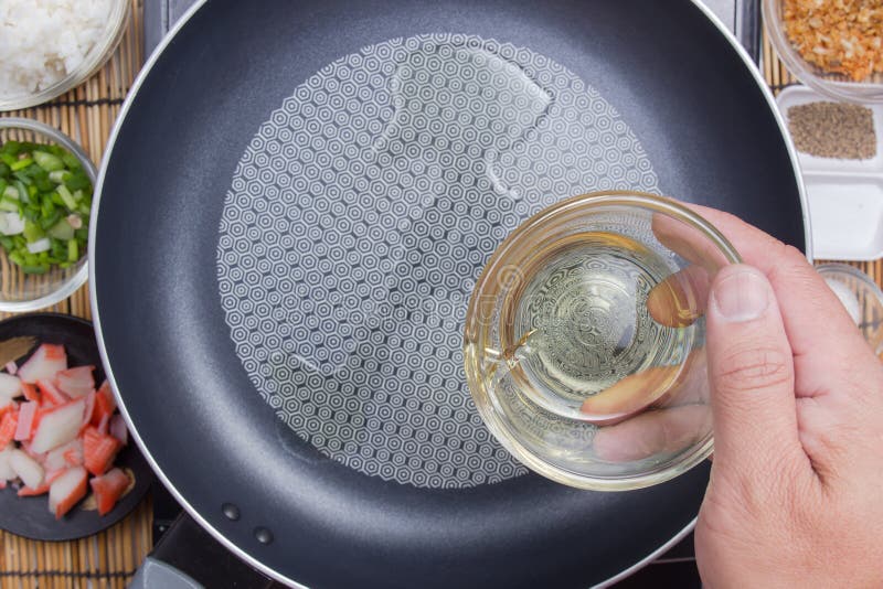Chef Putting Oil To the Pan Stock Photo - Image of culture, fresh: 94513668