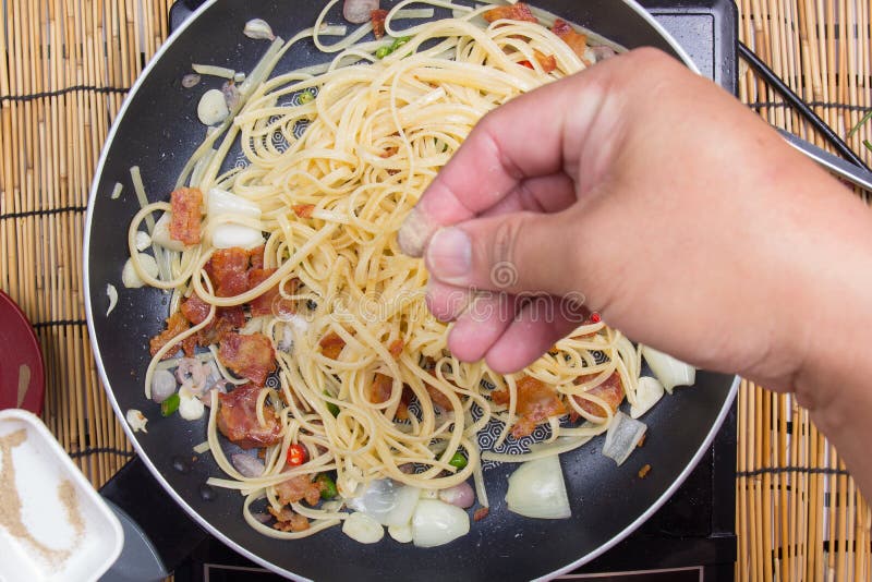 Chef Putting Pepper for Cooking Stock Photo - Image of chef, fresh ...