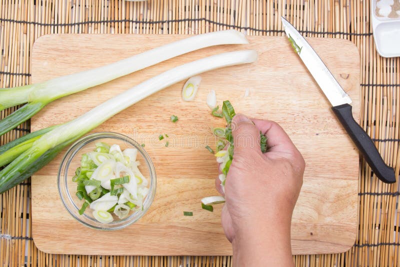 Chef Putting Slice of Scallion To Cup Stock Photo - Image of cuisine ...
