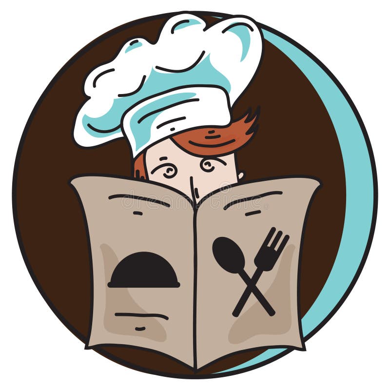 Chef Reading Menu Card. Vector Illustration Decorative Design Stock ...