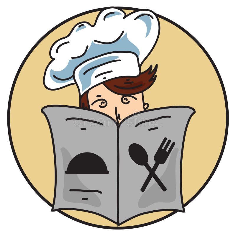 Chef Reading Menu Card. Vector Illustration Decorative Design Stock ...