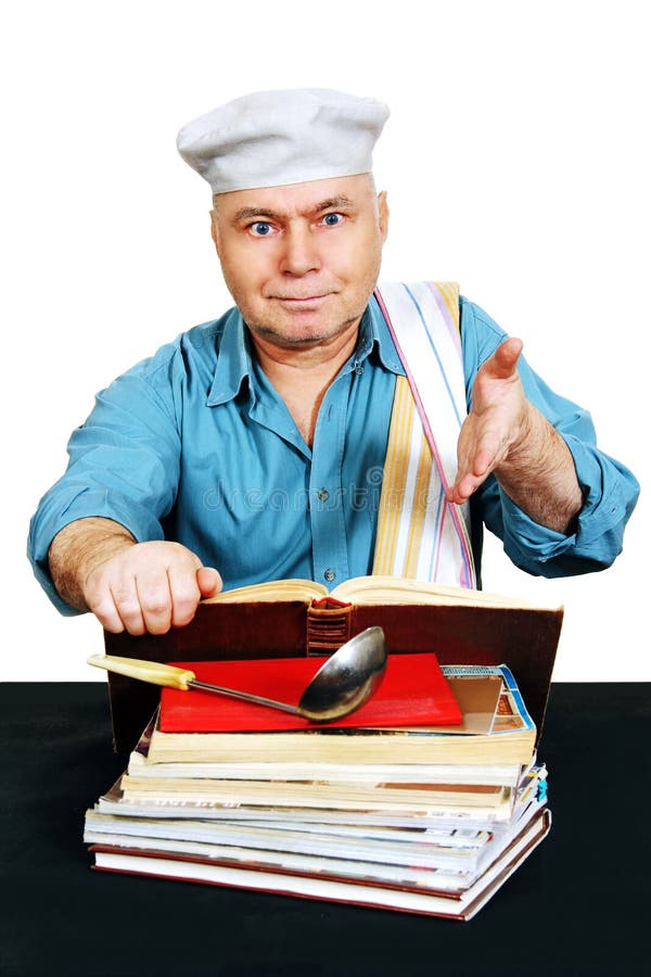 Chef with recipe book. stock image. Image of professional - 34141173