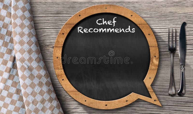 Chef Recommends - Blackboard Speech Bubble Shaped Stock Illustration ...