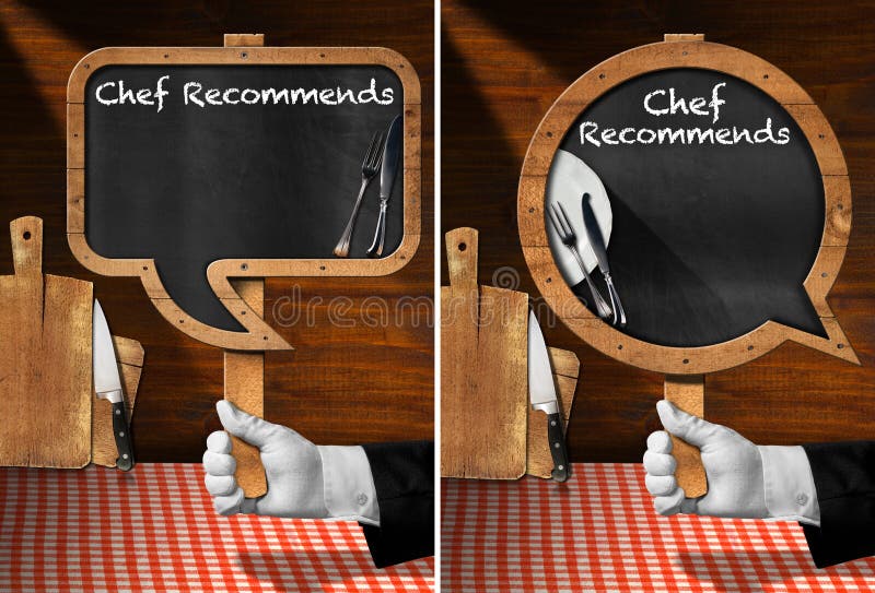 Chef Recommends - Leere Tafel Stock Abbildung - Illustration von messer ...