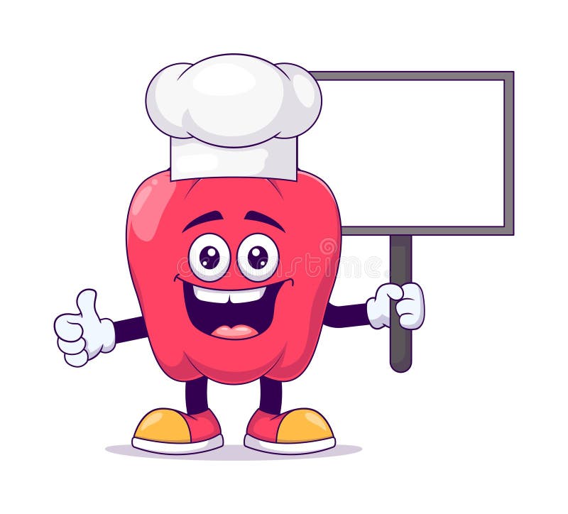 Chef Red Bell Pepper Cartoon Mascot Character Stock Vector ...