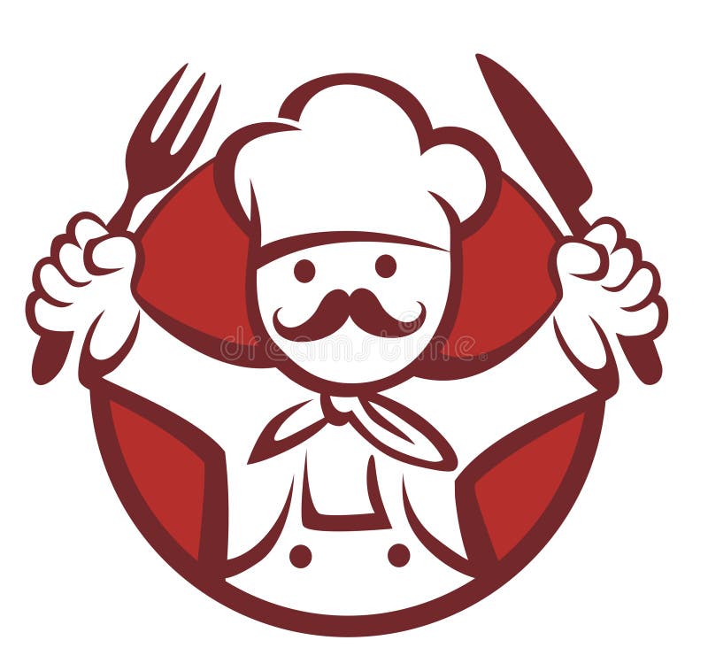 CHEF RED CIRCLE stock illustration. Illustration of chef - 49977461