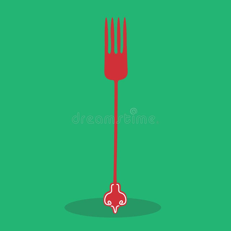 Chef red fork 14 stock vector. Illustration of vector - 197982541