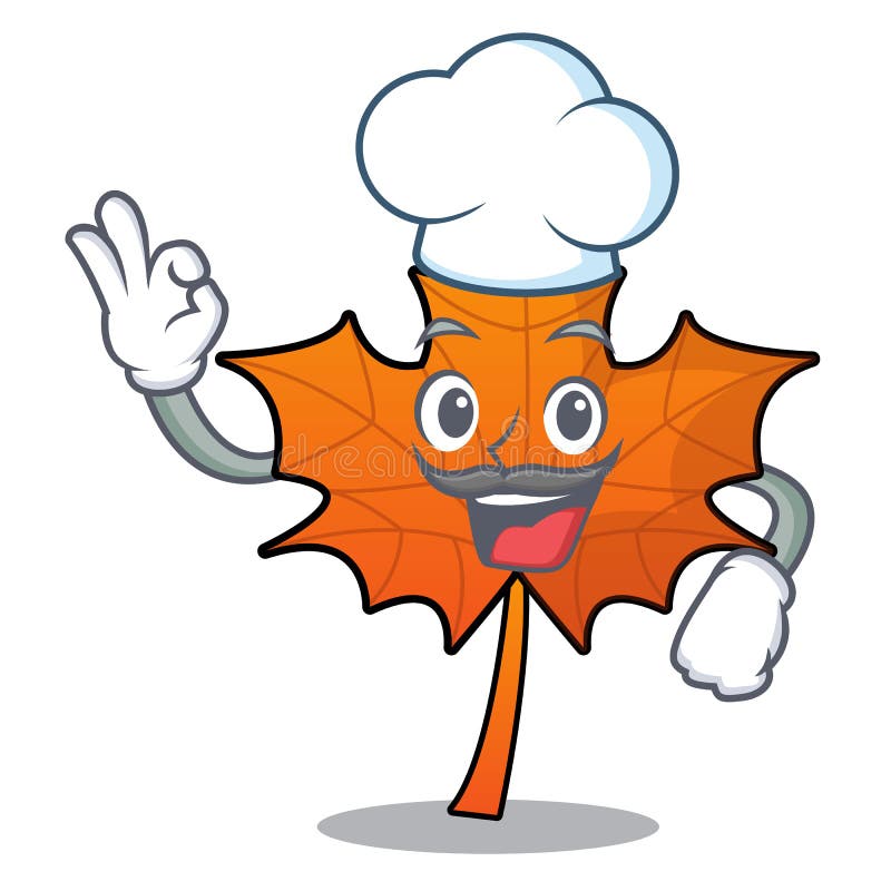 Chef Red Maple Leaf Character Cartoon Stock Vector - Illustration of ...
