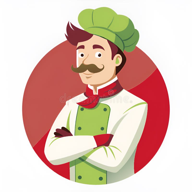 Chef in the Red Uniform. Vector Illustration Stock Illustration ...