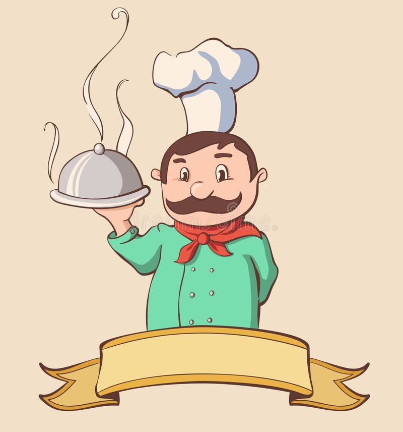 Chef with a ribbon stock vector. Illustration of cook - 32796736