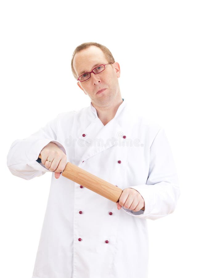 Chef with rolling pin stock image. Image of meal, modern - 30396857