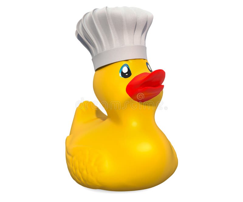 Chef Rubber Duck, rendu 3D illustration stock. Illustration du caneton ...