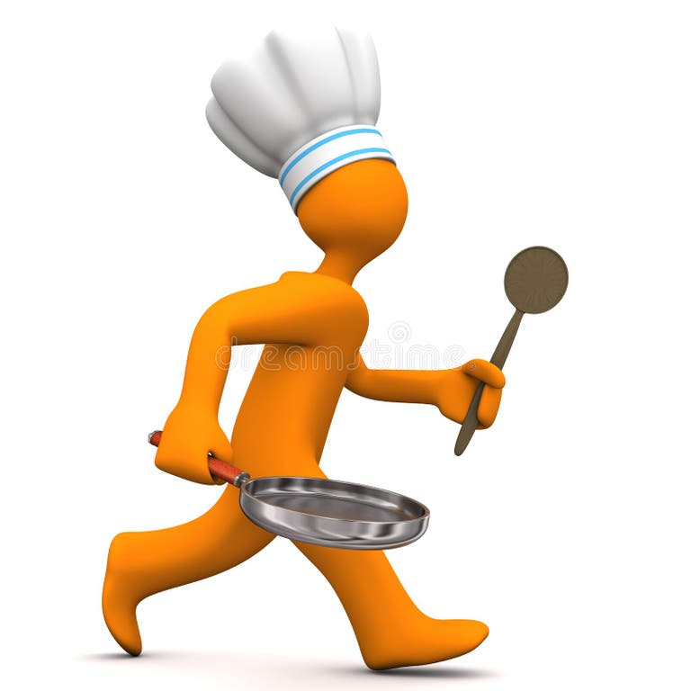 Chef Running stock illustration. Illustration of hurry - 27610204