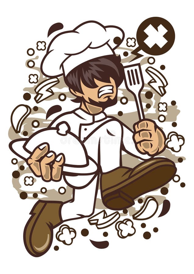 Chef Running stock illustration. Illustration of brand - 323001252