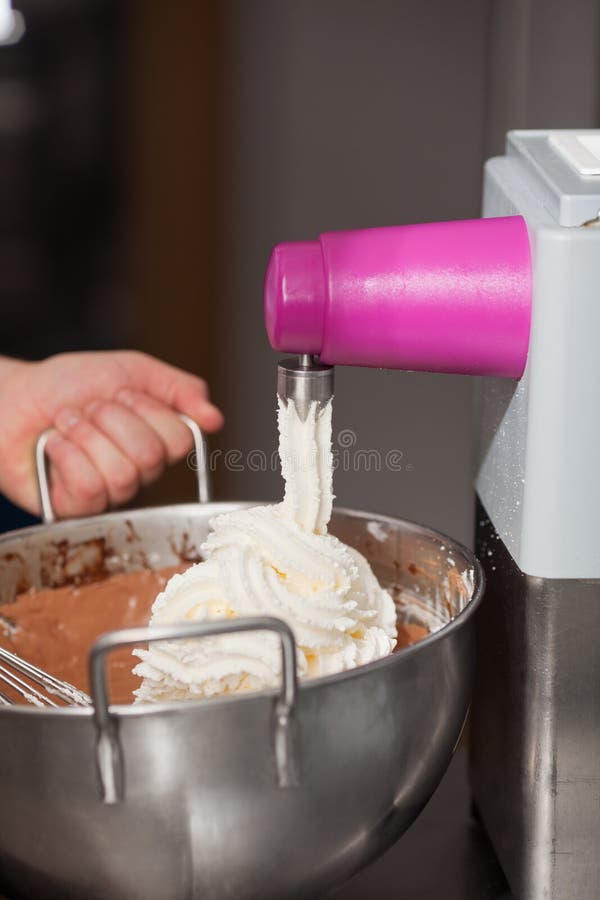Chef S Hand Preparing Chocolate Batter Stock Photo - Image of batter ...