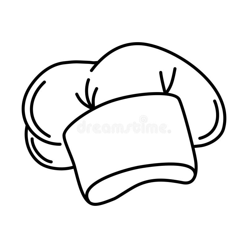 LINEAR DRAWING of a COOK`S CAP on a WHITE BACKGROUND Stock Vector ...