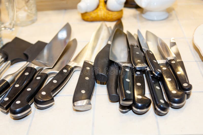 Chef S Knives are on the Table Stock Image - Image of knife, tool: 76868947