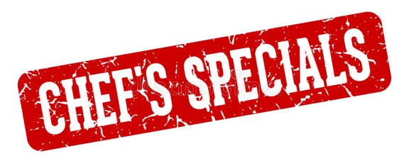 Chef S Specials Rectangular Sign. Chef S Specials Stamp Stock Vector ...