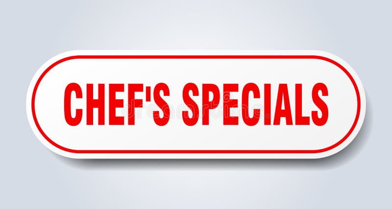 Chef S Specials Sign. Rounded Isolated Button. White Sticker Stock ...