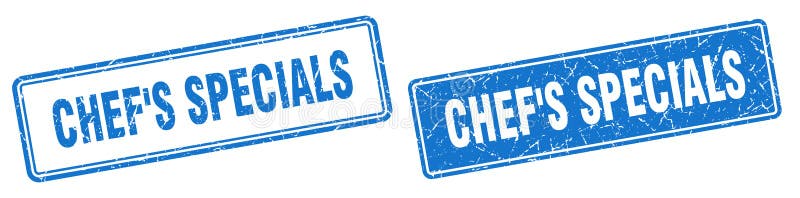 Chef`s Specials Stamp Set. Chef`s Specials Square Grunge Sign Stock ...