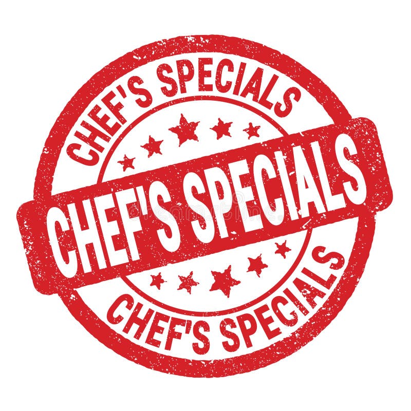 CHEF`S SPECIALS Text Written on Red Round Stamp Sign Stock Illustration ...