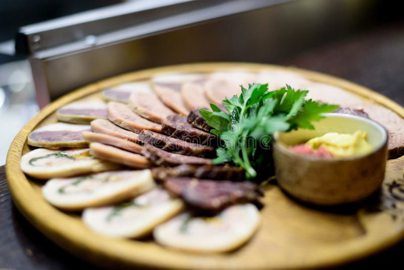 Chef S Specialty Presented In Restaurant On Served Table Stock Photo ...