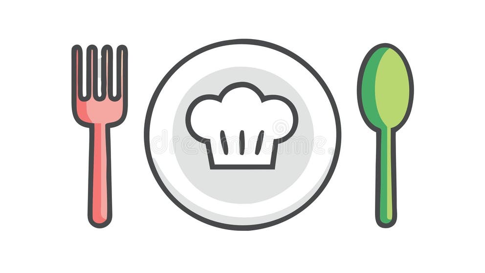 Chef S Table Setting Icon for Culinary Expert Meal, Vector Design ...