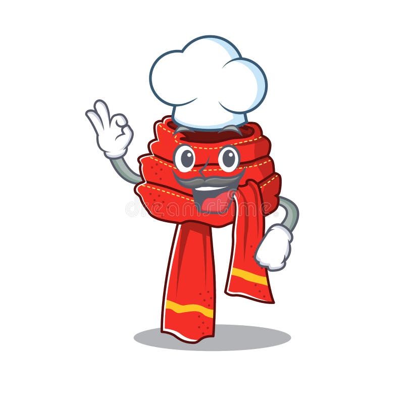 Chef Scarf Mascot Isolated in the Cartoon Stock Vector - Illustration ...