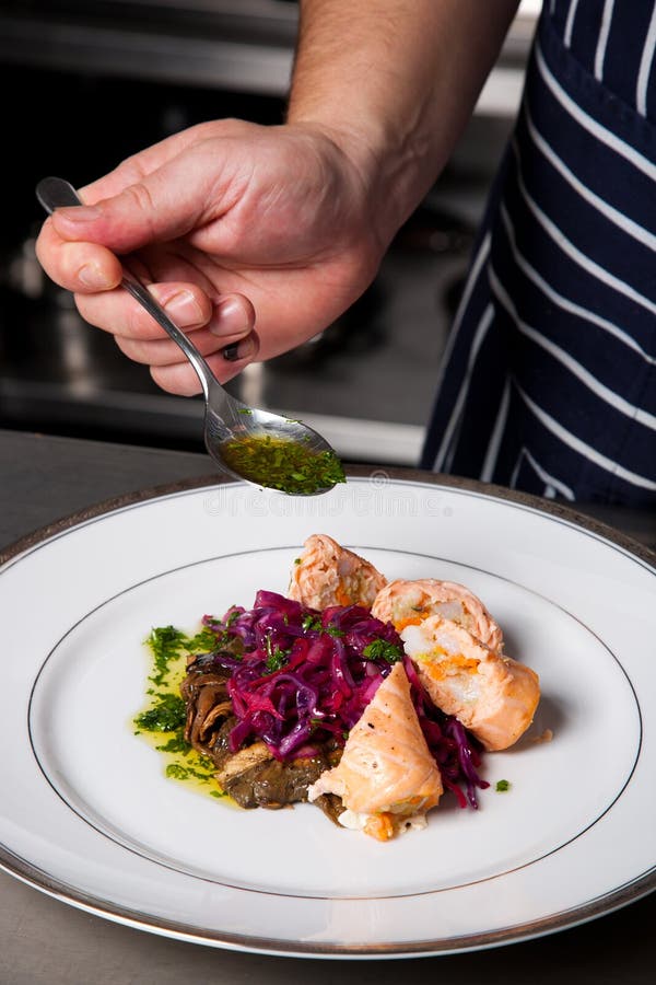 Chef season delicious meal stock image. Image of prepare - 16939137