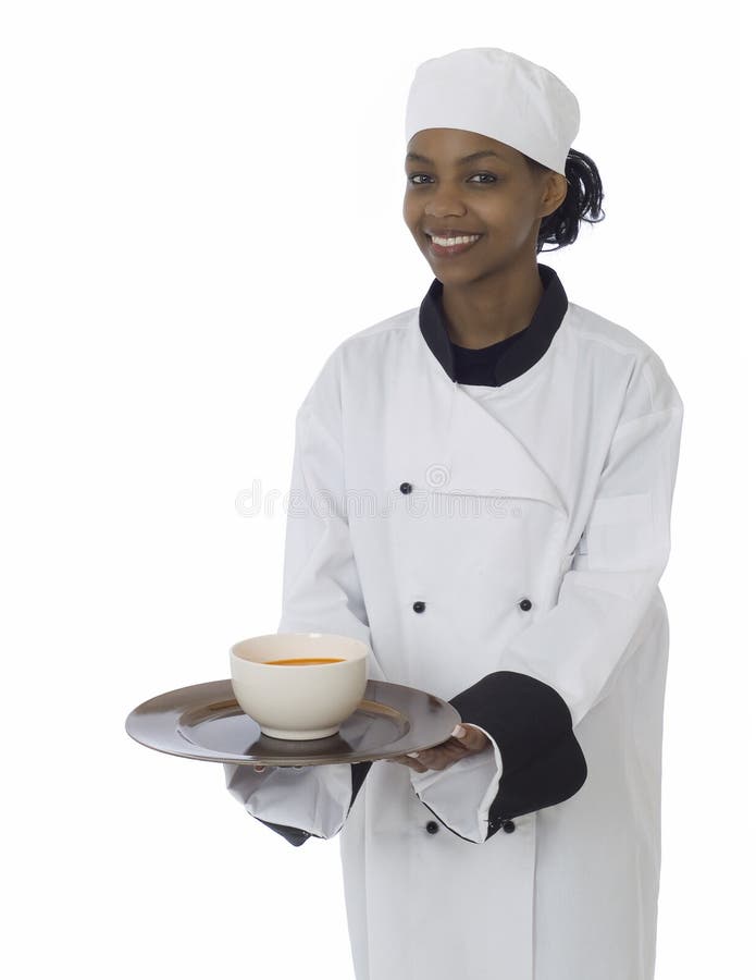 Chef serving soup stock photo. Image of profession, hold - 15413002