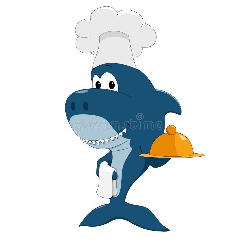 Chef shark stock vector. Illustration of marine, cute - 55093812