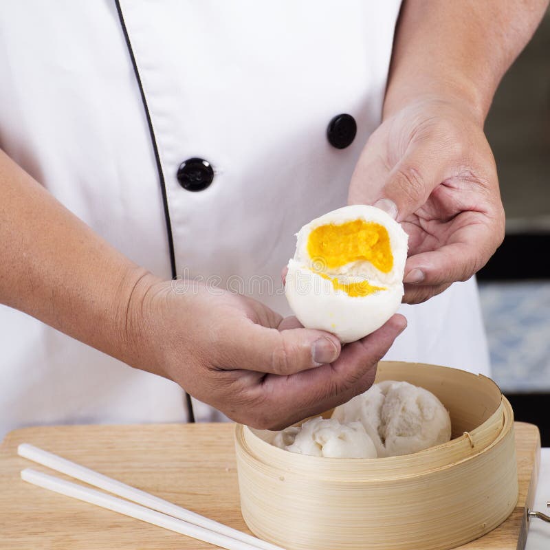 Chef show Chinese bun stock image. Image of japanese - 57369041