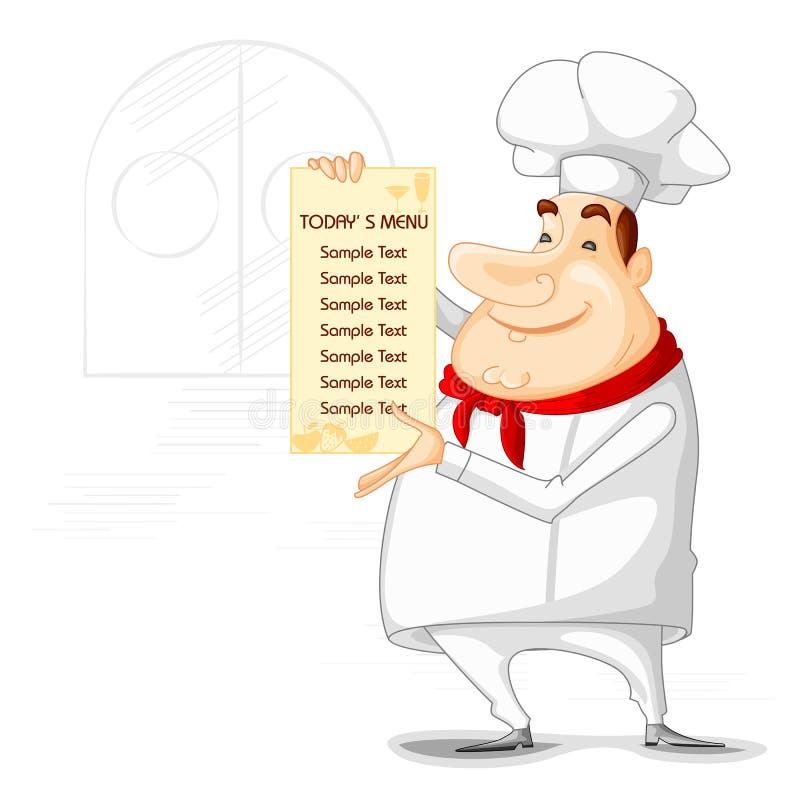 Chef Showing Menu stock vector. Illustration of occupation - 31471785
