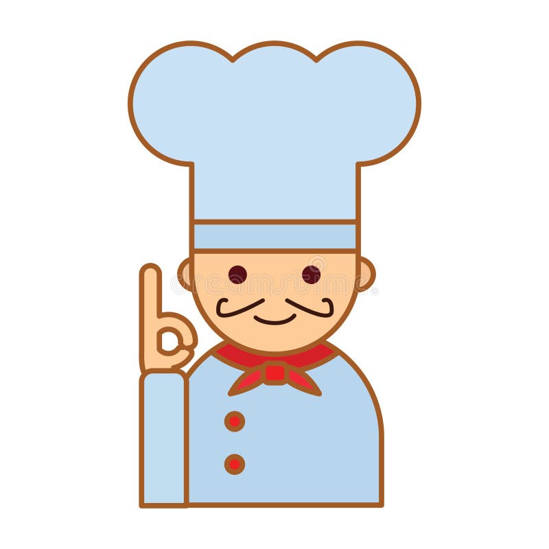 Chef Showing Ok Sign. Vector Illustration Decorative Design Stock ...