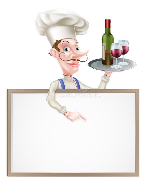 Chef Sign de vin illustration de vecteur. Illustration du gourmet ...