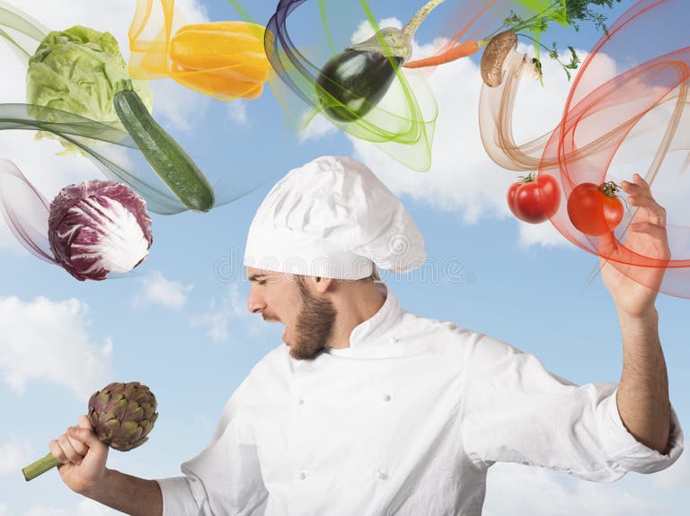 Chef sings stock photo. Image of performance, green, chicory - 53815374