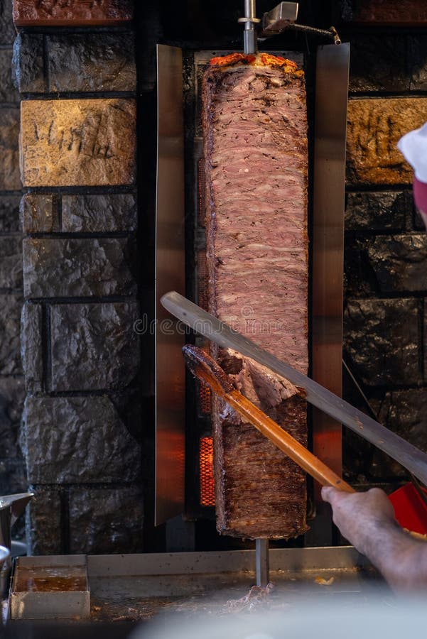 Shawarma with Meat and Vegetables in Bread Stock Photo - Image of salad ...