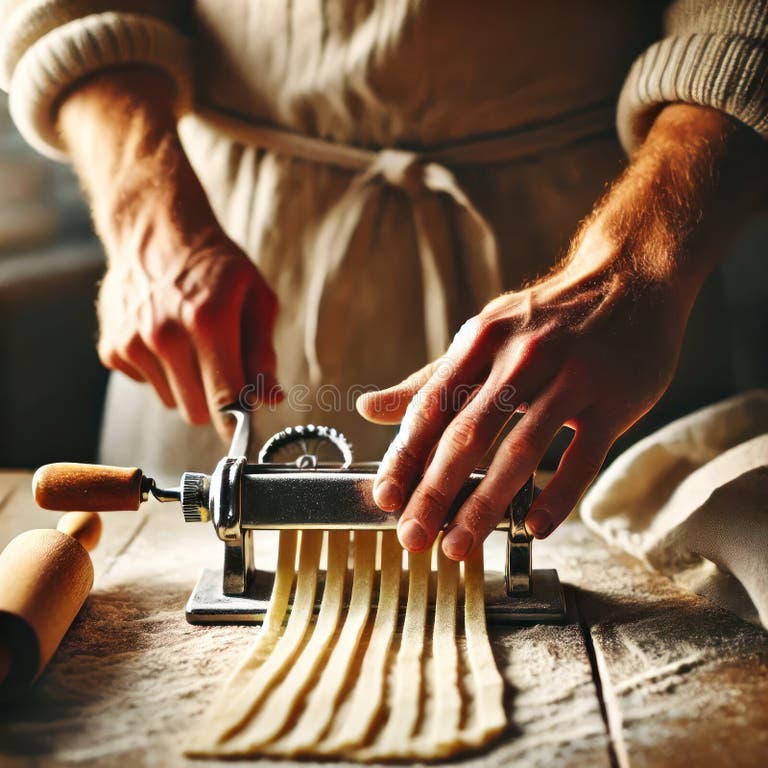 Making Pasta Traditional Machine Stock Illustrations – 97 Making Pasta ...