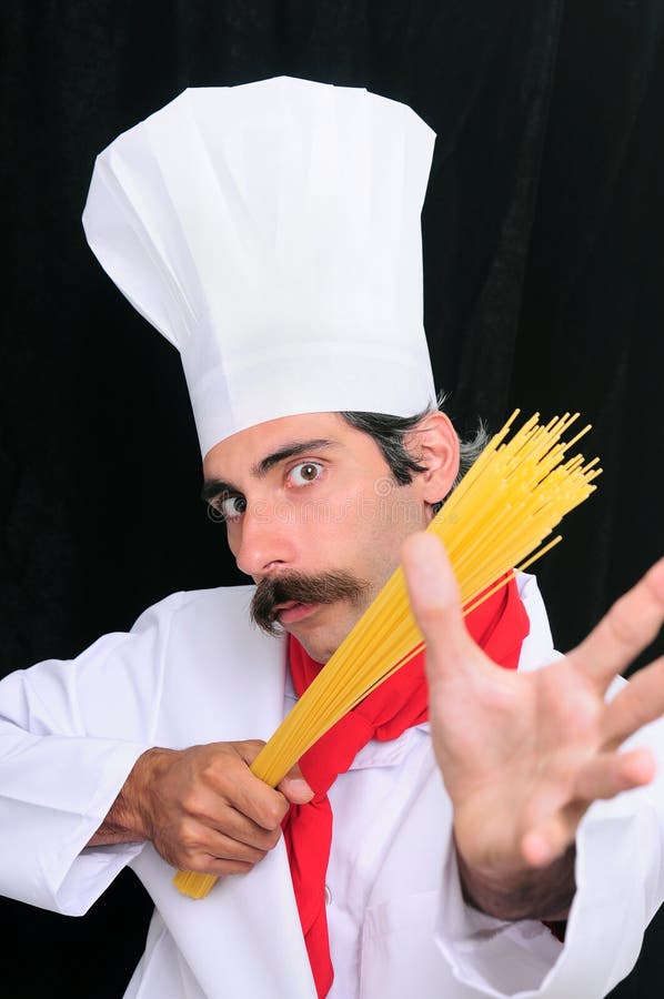 Chef with Spaghetti stock image. Image of person, pasta - 11270925